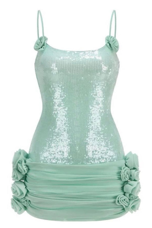 Jessica Bara Titi Ruched Flower Mini Dress Jessica Bara