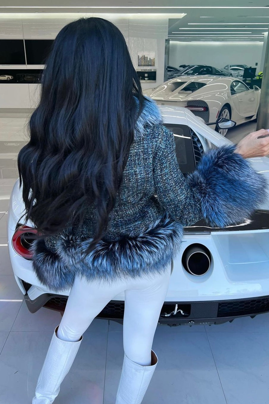 Jessica Bara Shaliyah Fur and Tweed Belted Coat As Seen On Leyla Milan ...