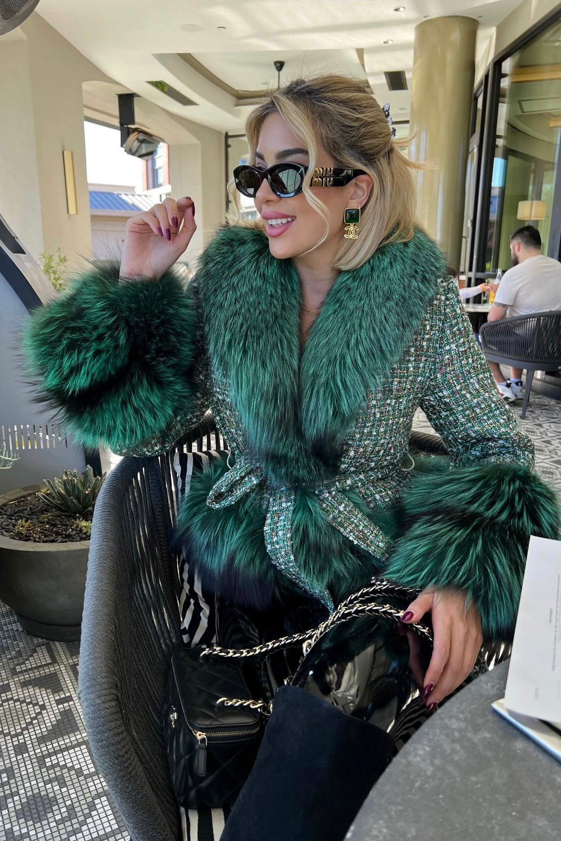 Jessica Bara Shaliyah Fur and Tweed Belted Coat – JESSICA BARA